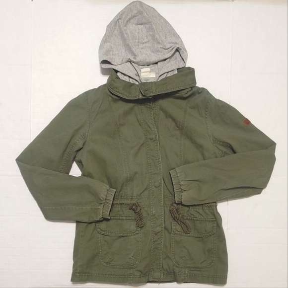 Roxy | Jackets & Coats | Roxy Army Green Cargo Utility Hooded Bomber ...
